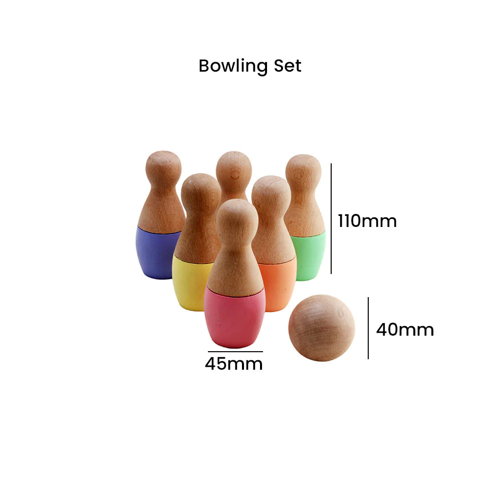 Order Wooden Mini Bowling Set for Kids Online | Casa Bambini