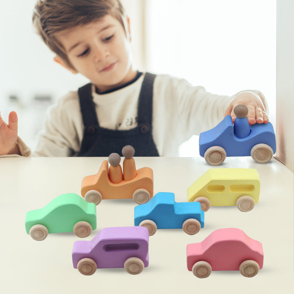 Rainbow Toy Cars (Set of 7) – Casa Bambini - Handcrafted Wooden Toys ...