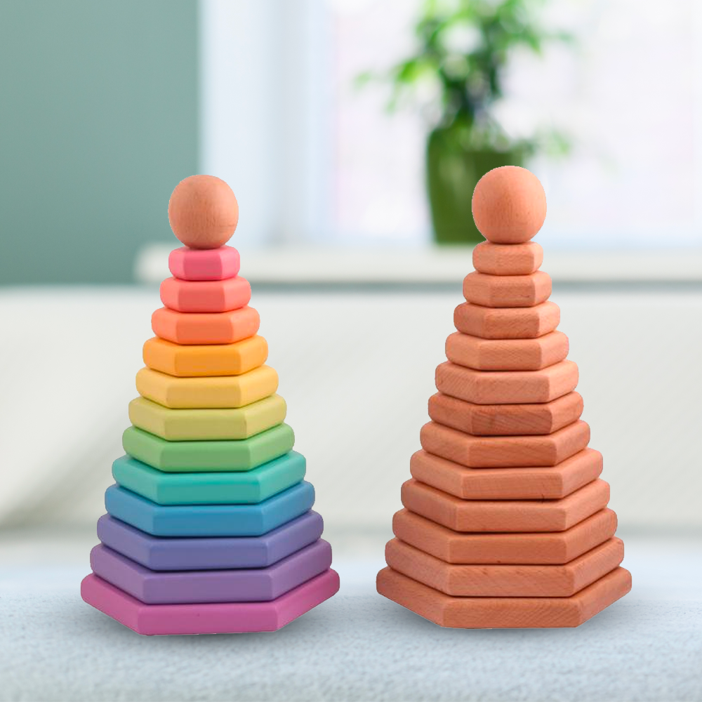 Hexagonal Prism Stacker – Casa Bambini - Handcrafted Wooden Toys ...