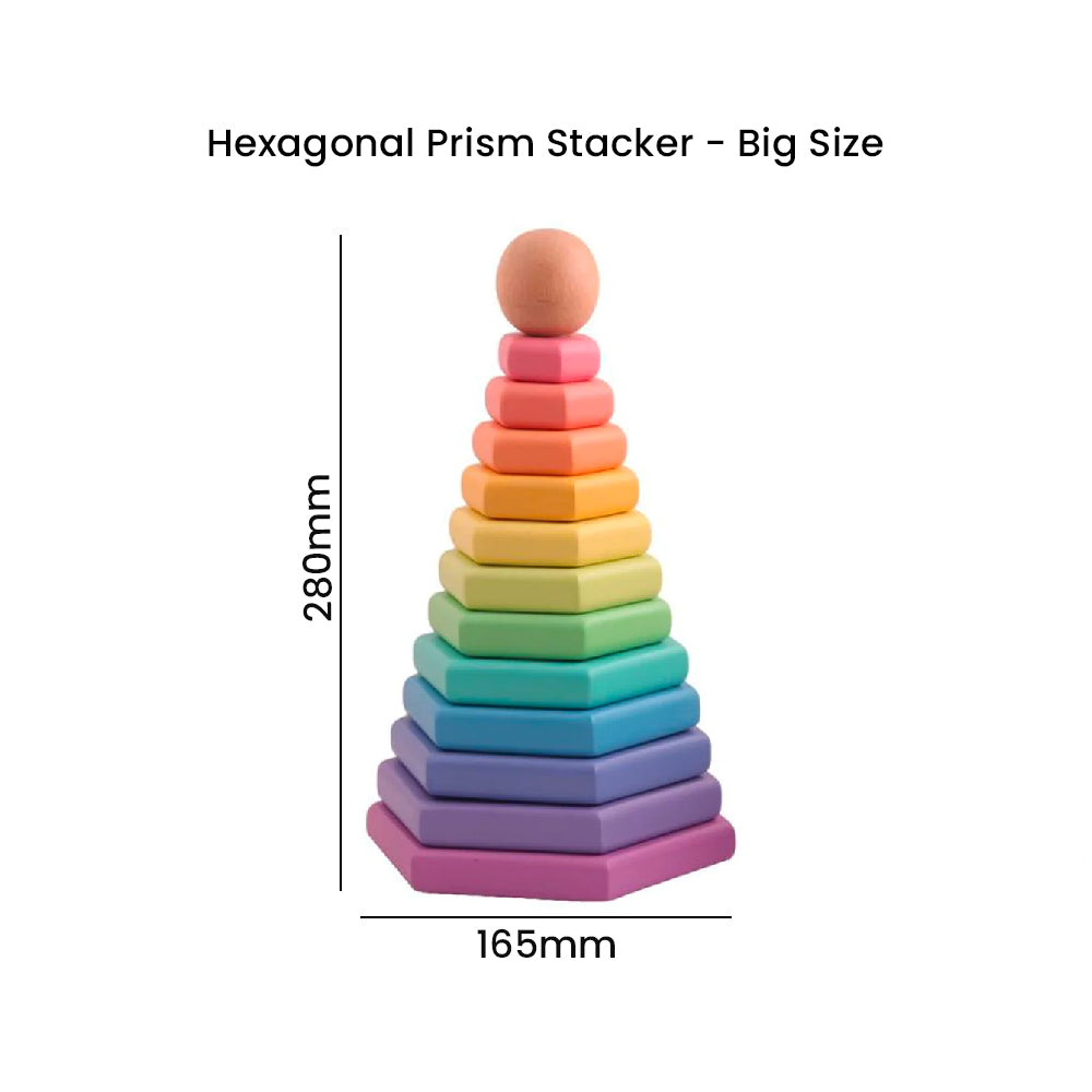 Buy Wooden Hexagonal Prism Stacker for Kids Online | Casa Bambini